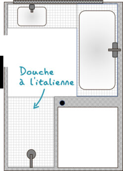 Travaux : création de la douche à l'italienne - En plein travaux